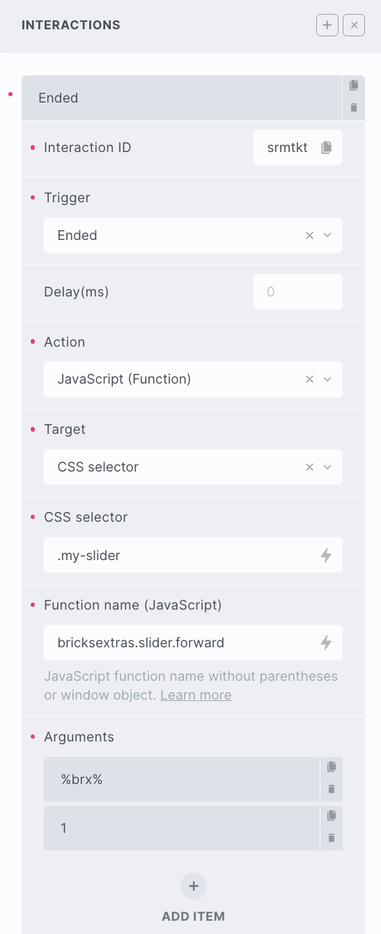Interactions in Bricks | BricksExtras